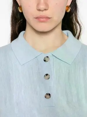 ALLUDE Button Collared Polo Shirt