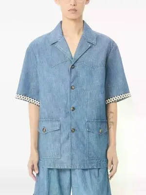 Valentino Garavani Denim Bowling Shirt