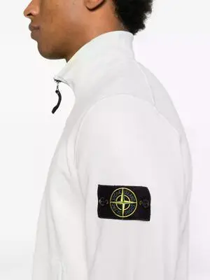 Stone Island Zip-up Sweatshirt With Logo Patch
