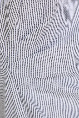 Vince Draped Striped Linen And Cotton-blend Midi Dress