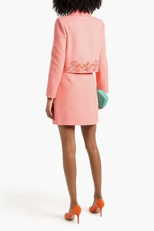 Carolina Herrera Embellished Cotton-blend Tweed Jacket