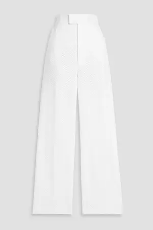 Missoni Crochet-knit Cotton-blend Straight-leg Pants - White