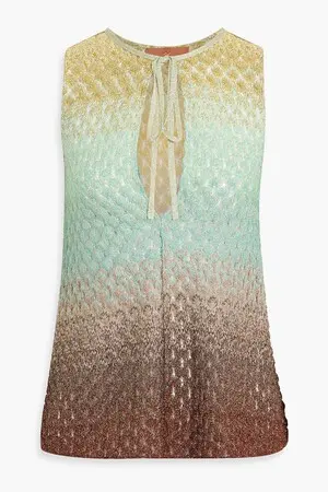 Missoni Metallic Crochet-knit Top