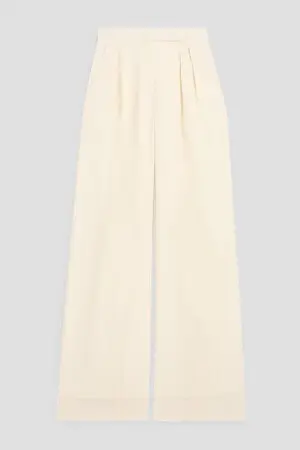 Max Mara Piombo Wool-crepe Wide-leg Trousers - Ivory