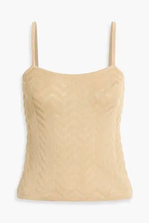 Missoni Crochet-knit Cotton-blend Tank - Sand