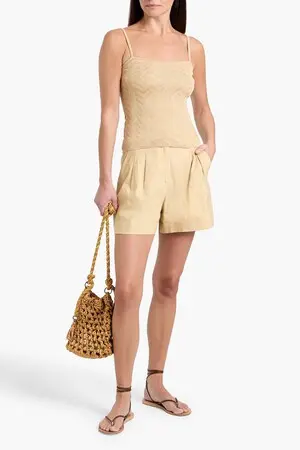 Missoni Crochet-knit Cotton-blend Tank - Sand
