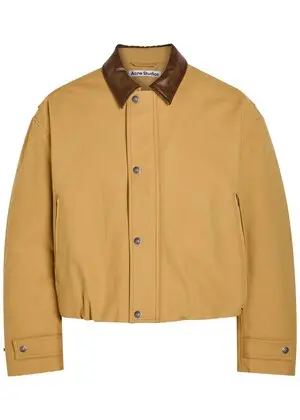 Acne Studios Padded Leather-trim Cotton Jacket - Sand