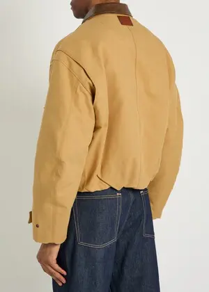 Acne Studios Padded Leather-trim Cotton Jacket - Sand