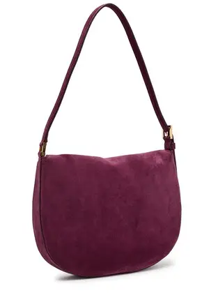 Savette Tondo Small Suede Shoulder Bag - Plum