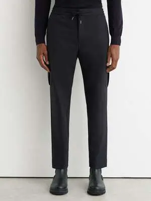 REISS Technical Drawstring Tapered Trousers