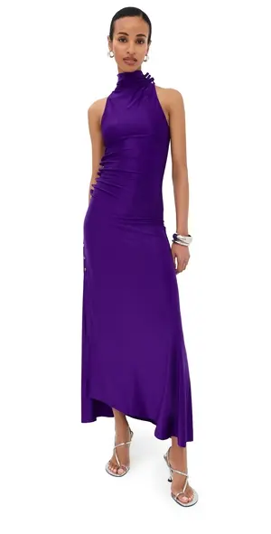 Rabanne Draped Jersey Maxi Dress