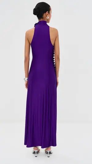 Rabanne Draped Jersey Maxi Dress
