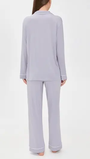 Eberjey Gisele Long Pajama Set - Thistle/ivory