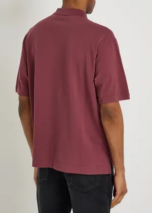 Acne Studios Logo-embroidered Cotton Polo Shirt - Red