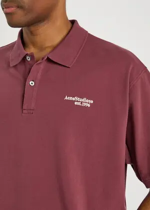 Acne Studios Logo-embroidered Cotton Polo Shirt - Red
