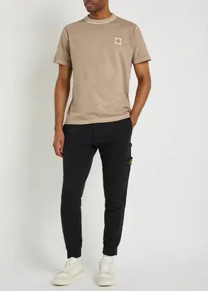 Stone Island Tonal Compass Logo Cotton T-shirt - Sand