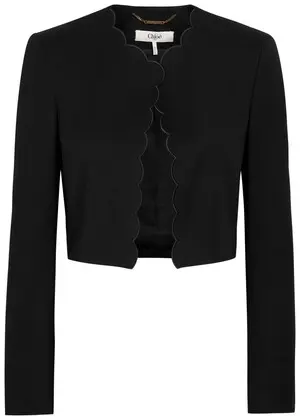 Chloé Scalloped Trimmed Cropped Blazer