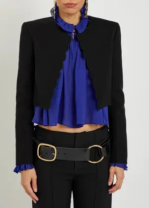 Chloé Scalloped Trimmed Cropped Blazer