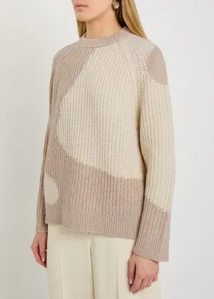 AKYN Remi Colour-blocked Wool Jumper