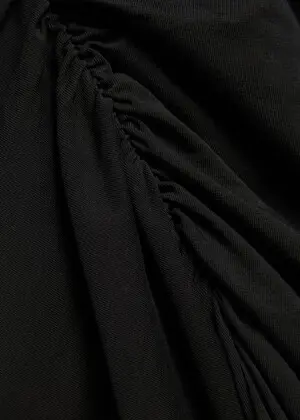 AKYN Ruched Stretch-cotton Midi Dress