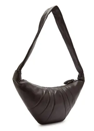 LEMAIRE Croissant Medium Grained Leather Shoulder Bag - Chocolate
