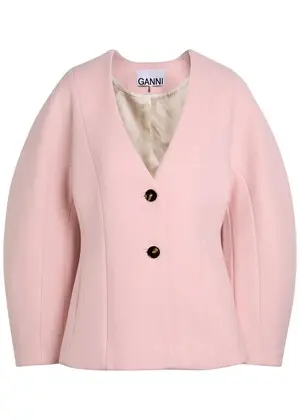 Ganni Button Detailed Blazers For Women