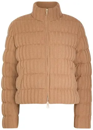 Moncler Padded Wool And Cashmere-blend Jacket - Beige