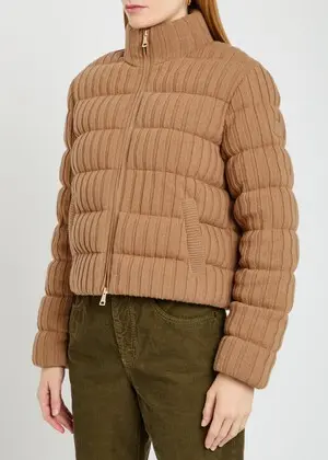 Moncler Padded Wool And Cashmere-blend Jacket - Beige