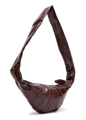 LEMAIRE Croissant Small Leather Shoulder Bag - Chocolate