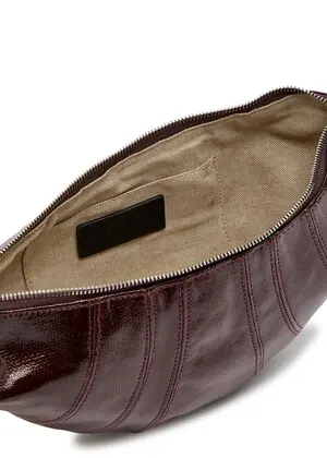 LEMAIRE Croissant Small Leather Shoulder Bag - Chocolate