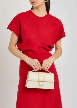 Jacquemus Le Grand Bambino Polka Dot Top Handle Bag - Ivory