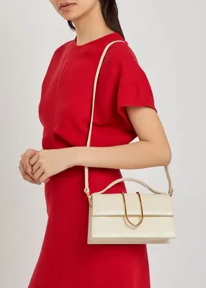 Jacquemus Le Grand Bambino Polka Dot Top Handle Bag - Ivory