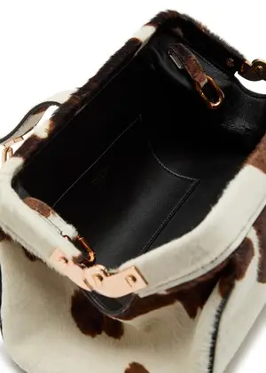 Gabriela Hearst Paola Cow-print Calf-hair Clutch