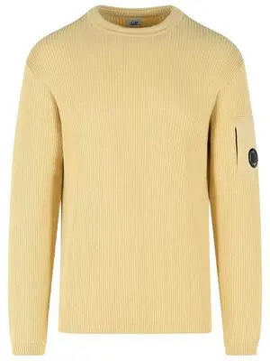 C.P. COMPANY Cotton Knit Crewneck Sweater - Beige