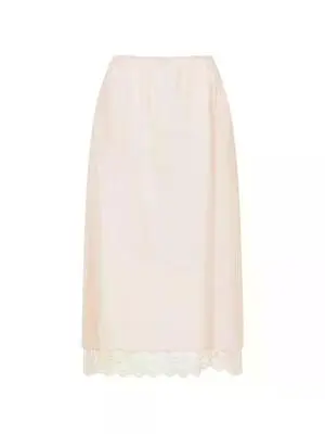 Simone Rocha Lace Trim Midi Skirt - Neutrals