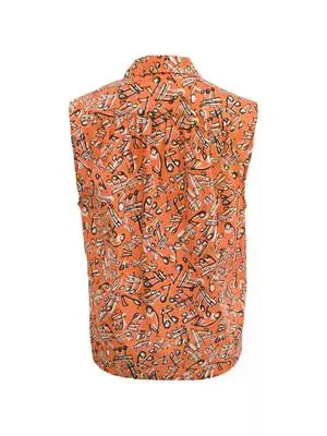Miu Miu Musical-notes Printed Sleeveless Shirt