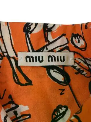 Miu Miu Musical-notes Printed Sleeveless Shirt