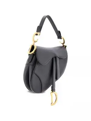 Dior Saddle Handbag Leather Mini Shoulder Bag - Black