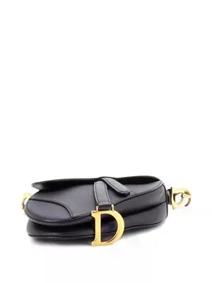 Dior Saddle Handbag Leather Mini Shoulder Bag - Black