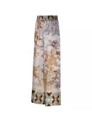 PIERRE-LOUIS MASCIA Floral Print Elasticated Waist Trousers - Neutrals