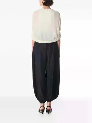 MANURI Draped Blouse With Cut-out Detail - Neutrals