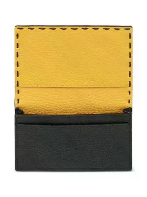 Fendi Stitched Selleria Leather Card Holder