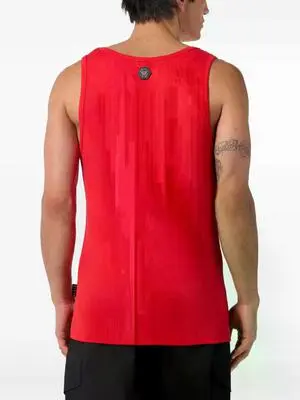 Philipp Plein Ribbed Knit Tank Top With Embroidery