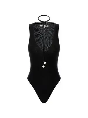 MANURI Tie-detail Bodysuit - Black