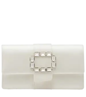 Manolo Blahnik Maycapjou Embellished Satin Clutch - White