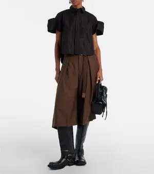 Sacai Pleated Belted Shorts - Brown