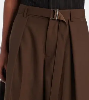 Sacai Pleated Belted Shorts - Brown