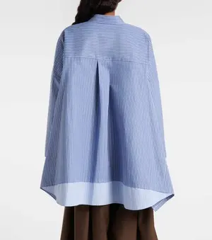 Sacai Striped Oversized Cotton-blend Shirt