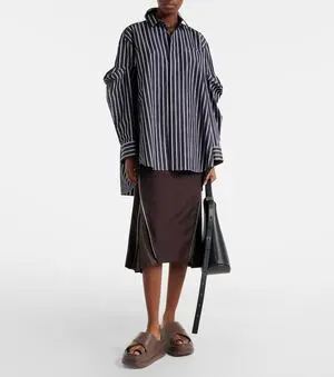 Sacai Striped Oversized Cotton-blend Shirt
