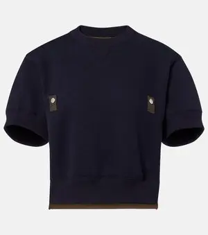Sacai Cotton-blend And Twill Sweatshirt